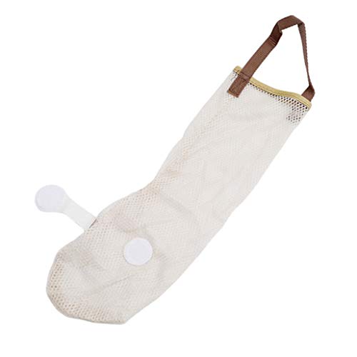 LoveAloe Fruits Vegetables Hanging Hollow Breathable Mesh Bag Portable Handle Kitchen Storage Bag,Beige