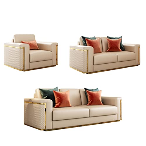 BHVXW Living Room 3 Seat Lounge Sofa Mid-Century Sofa Modular Furniture First Floor Upholstered Leather Sofa