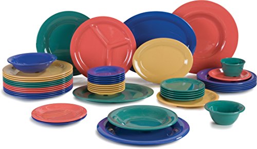 Carlisle FoodService Products 3308205 Sierrus Melamine Oval Serving / Dinner Platters, 12" x 9.25", Red (Pack of 12)