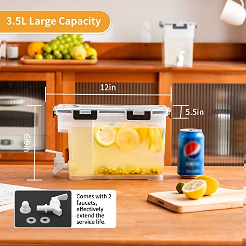 Cold Kettle with Faucet, 3.5L Refrigerator Juice Water Pitcher, Home Plastic Beverage Dispenser, Filter Drink Container for Home, Kitchen, Camping, Party