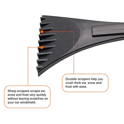 Ajxn 2 PCS Ice Scraper, Snow Scrapers for Car Windshield,Car Window Frost Removal Brush Tool with Foam Handle Trucks-Scratch Free, Universal for SUVs, Crars