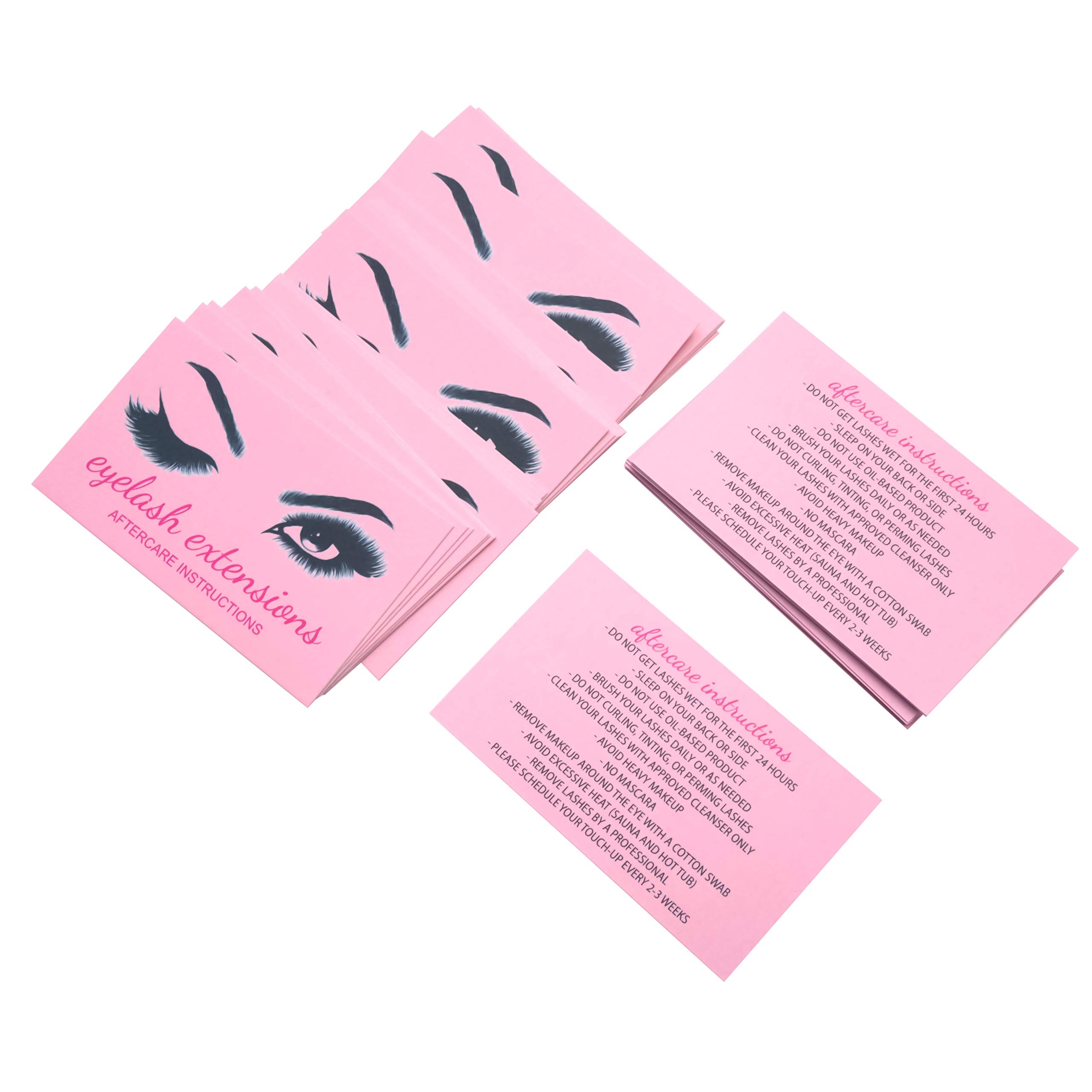 50 Lash Extension Aftercare card, Lash Aftercare Instruction, Lash client cards, Lash Technicians accessories,HOT PINK