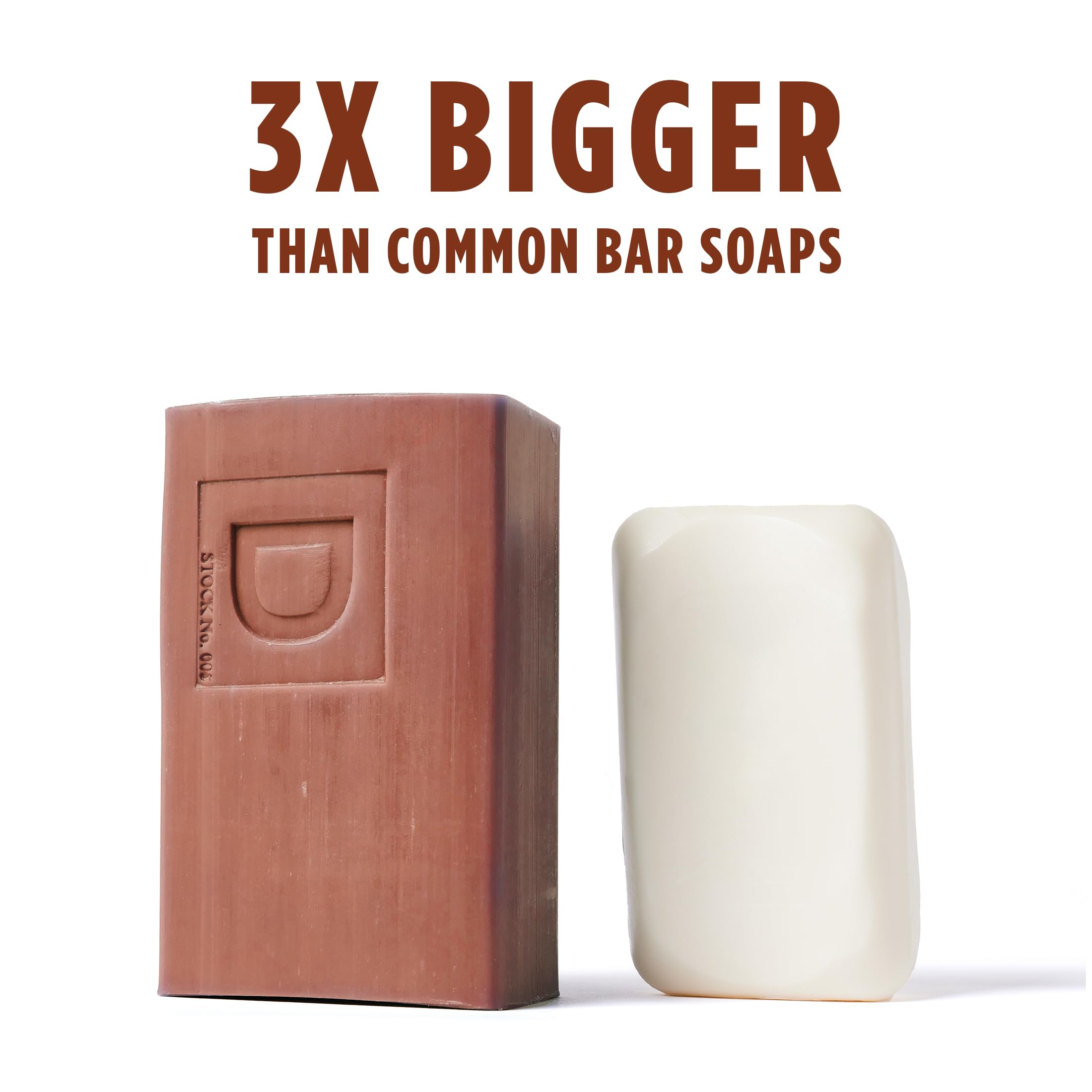 Duke Cannon Supply Co. Big Brick of Soap Bar for Men Leaf + Leather (Amber & Woodsy Scent) Multi-Pack - Superior Grade, Extra Large, Masculine Scents, All Skin Types, Paraben-Free, 10 oz (3 Pack)