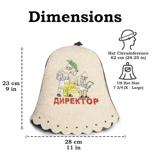 ASKOLD Wool Sauna Hat Director for Sauna Banya Bath House - Sauna Hat Finnish - Ukraine Sauna Hat - Russian Banya Hat for Men - Sauna Hat for Men - Sauna Hats Russian
