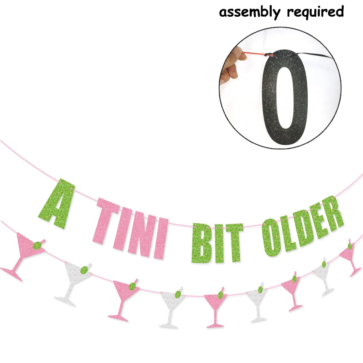 A Tini Bit Older Banner Garland for Martini Birthday Party Decorations