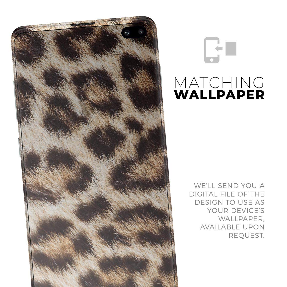 DesignSkinz Leopard Furry Animal Hide Protective Vinyl Decal Wrap Skin Cover Compatible with The Samsung Galaxy S20 (Screen Trim & Back Glass Skin)