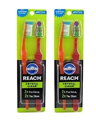 Reach Crystal Clean Value Count Toothbrush, Medium, 2-Count (1 Pack)