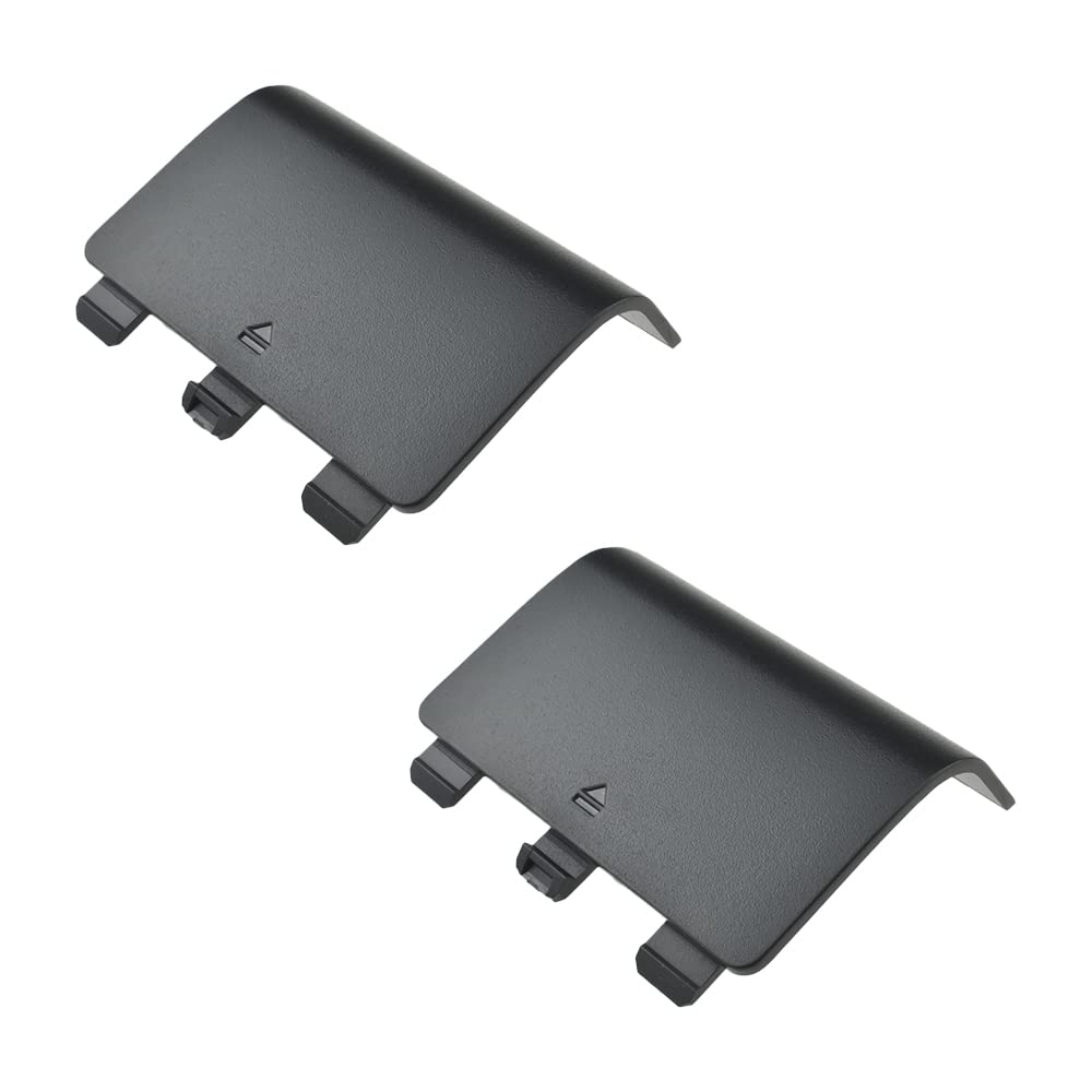 Acoeitl Battery Cover Back Door Shell Compatible with Xbox One Xbox One S One X Controller Replacement Lock in Place Firm Hold Battery Not Easy Slip Strong Bear Drop Easy Install 2Pcs Black