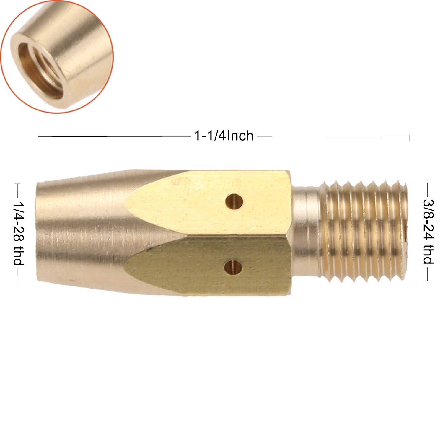 26Pcs MIG Welding Gun Accessory .045" Kit Fit for Miller M25 M40 Hobart H Gun (Include Welding Contact Tips 000-069 0.045", Gas nozzles 200-258, Gas Diffusers 169-728, Nozzle Adapters 169-729)