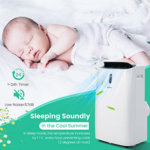 COSTWAY Portable Air Conditioner, 14000 BTU 4 in 1 AC Unit with Cool, Fan, Heat & Dehumidifier, Alexa Voice-Enabled Air Cooler with WiFi Smart App Control, LED Display, 24H Timer, Cools up to 700 Sq. Ft (14000BTU)