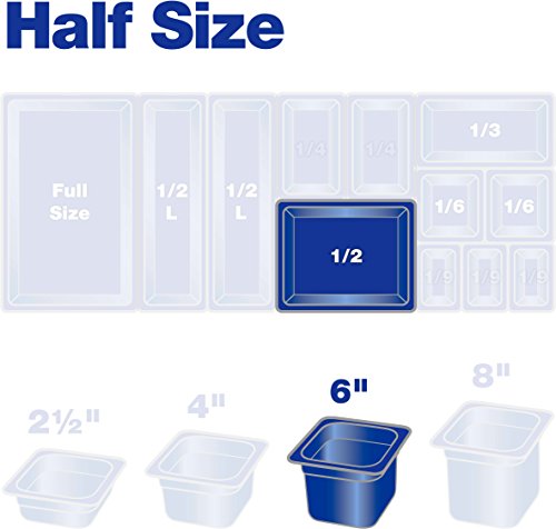 Carlisle FoodService Products 10222B03 StorPlus Half Size Polycarbonate Food Pan, 6" Deep, Black