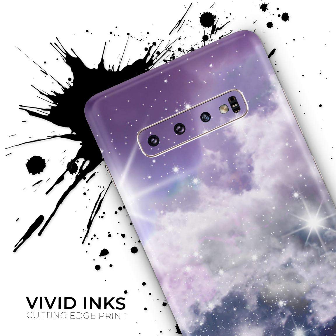 DesignSkinz Sparkly Space Protective Vinyl Decal Wrap Skin Cover Compatible with The Samsung Galaxy S20 (Screen Trim & Back Glass Skin)