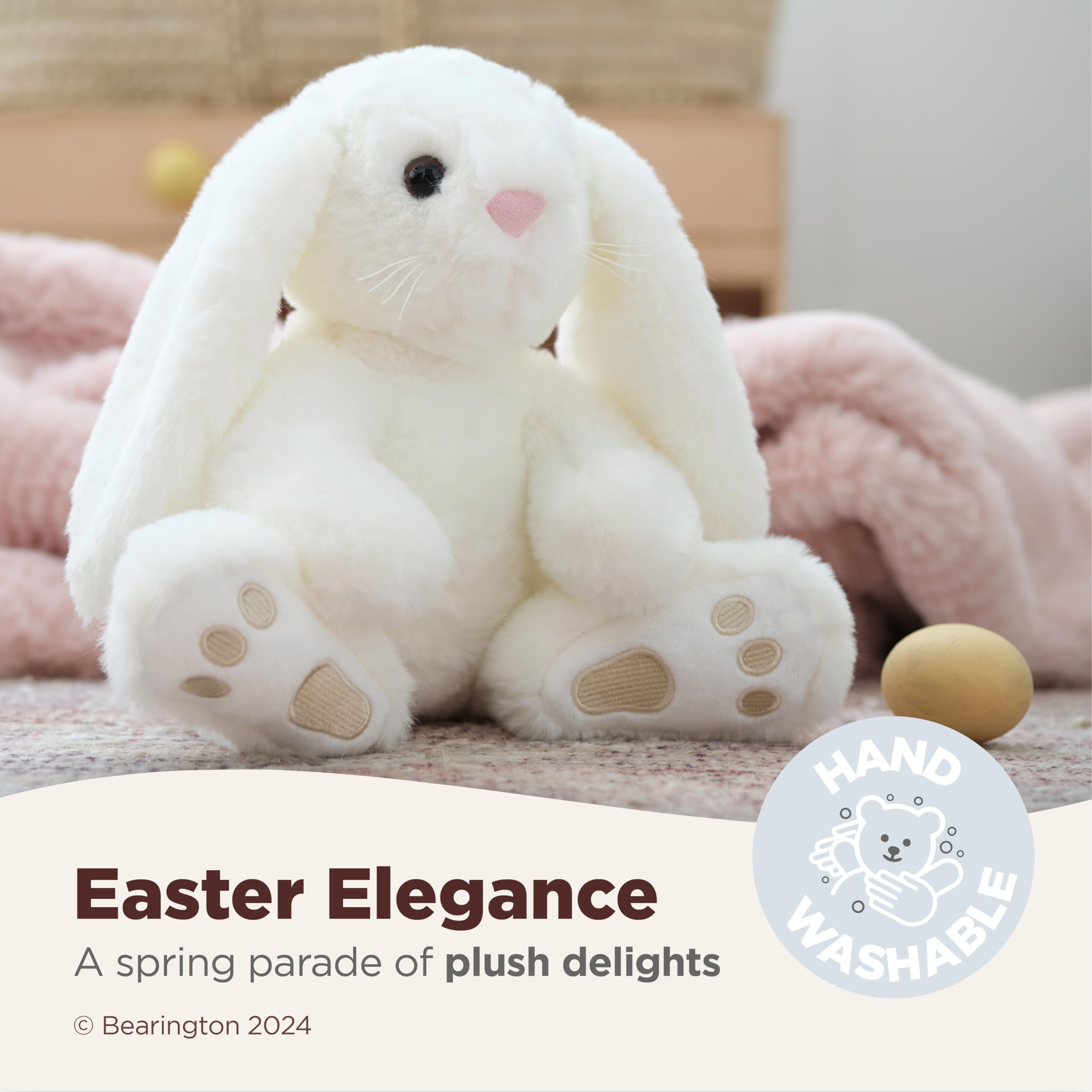 Bearington Whiskers The Plush Rabbit, 10.5 Inch Plush Easter Bunny
