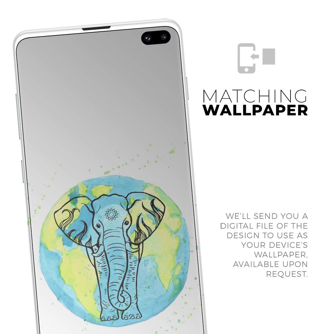 DesignSkinz Worldwide Sacred Elephant Protective Vinyl Decal Wrap Skin Cover Compatible with The Samsung Galaxy S20 (Screen Trim & Back Glass Skin)