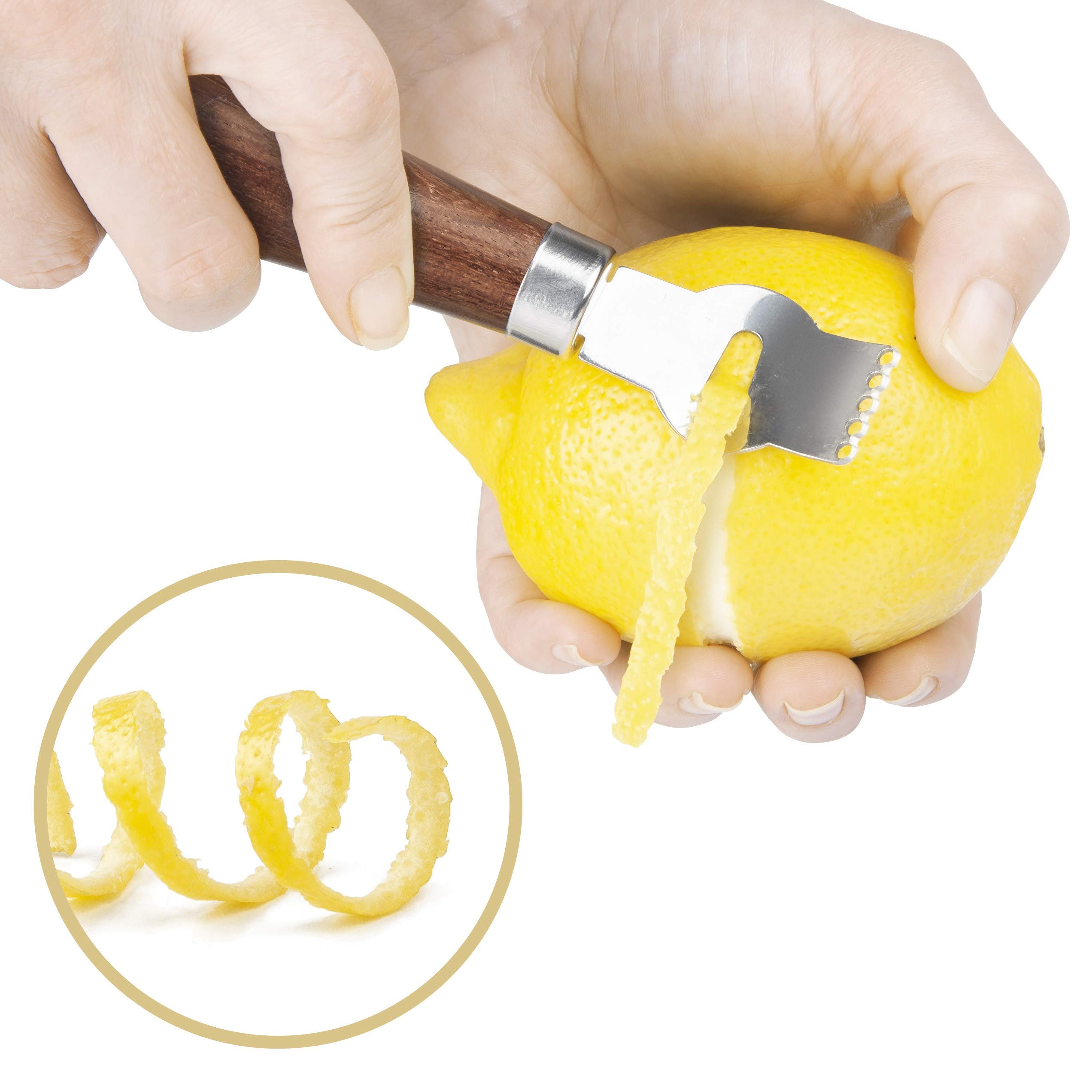 Final Touch Bar Knife & Zester Set - Multi-Function Design for Effortless Cocktail Prep - Adjacent Edge Handle, Stainless Steel Blade, Bottle Opener, and Zester Included (FTA2110)
