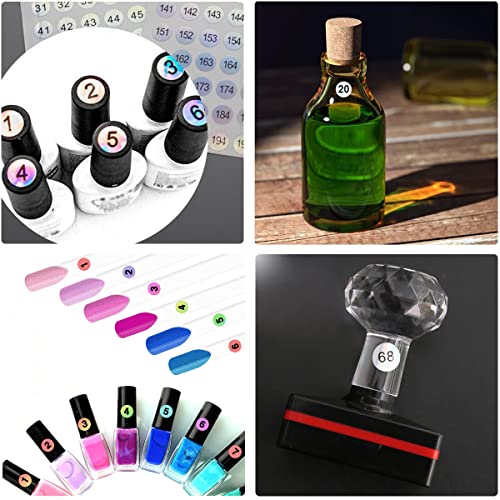 AYLIFU Serial Laser Digital Sticker ;Reflective Round Digital Sticker Self-Adhesive, Office Digital Label Sticker (5 Stickers 1 to 100 + 5 Stickers 101 to 200)