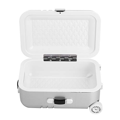 Asixxsix Doll Suitcase, Mini Dolls Travel Suitcase Baby Suitcase Toy Mini Luggage Box Rolling Suitcase for Doll, Kids((Silver))