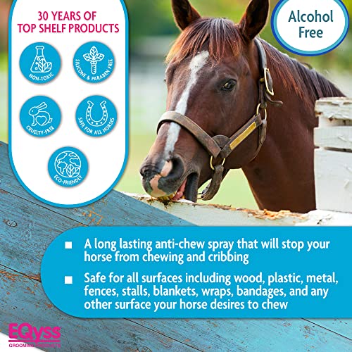 EQyss Crib Guard Equine Spray 32oz - Guaranteed to Stop Your Horse from Chewing and Cribbing