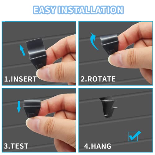 Biaungdo 12 Pcs Vinyl Siding Hooks, Heavy Duty Stainless Steel Black Vinyl Siding Hangers, No Hole Needed Low Profile Siding Clips for Hanging Wreath, Outdoor Decorations