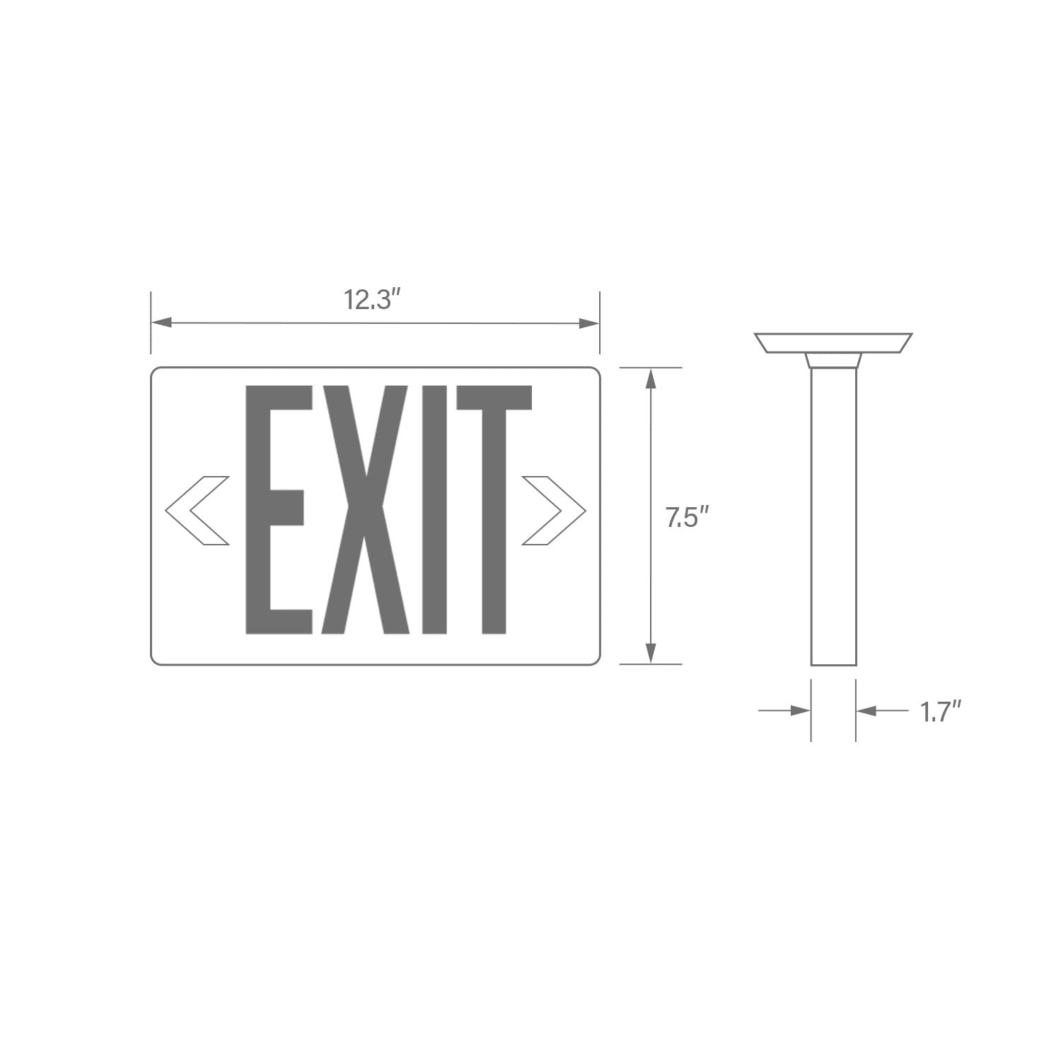 eTopLighting [2 Pack] LED Exit Sign Emergency Light, Wall or Ceiling Mount LED Exit Lighting, Battery Backup, Red Lettering, AGG2498