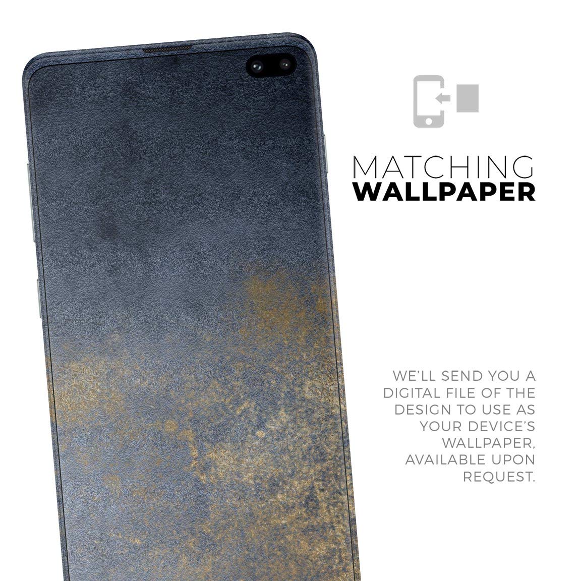 DesignSkinz Navy Gold Foil v6 Protective Vinyl Decal Wrap Skin Cover Compatible with The Samsung Galaxy S20 (Screen Trim & Back Glass Skin)