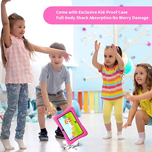 COLORROOM 7 inch Tablet for Kids 2GB 32GB Android 11 Preinstalled Parental Control Children Education Toddler Tablet with Shockproof Kickstand Case, GMS Certified, Google Tableta YouTube Netflix