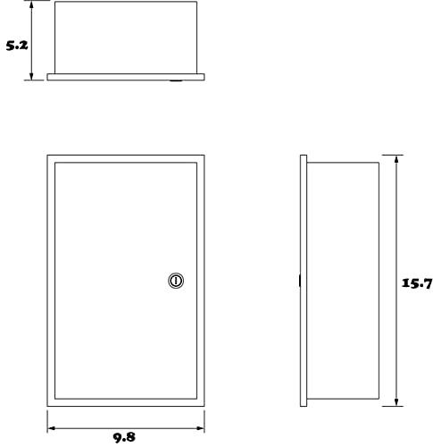 Croydex WC846005AZ Trent Stainless Steel Lockable Surface Mount Medicine Cabinet with Keys, 15.7 x 9.8 x 5.2 In.