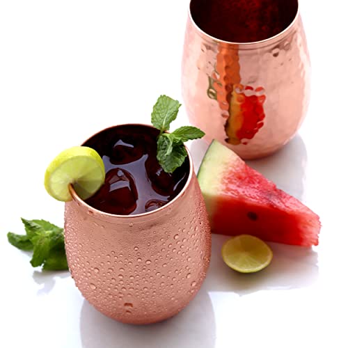 2activelife Mule Copper Design Pure Copper Tumbler Drinking Water with Copper Cups Tumblers use for Home, Office, Hotel, Travel and Gifting - Set of 2 (8.45 Oz)