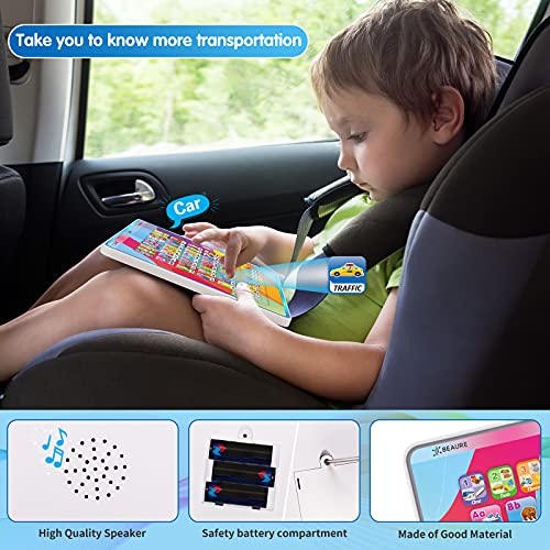 BEAURE 12 in 1 Kids Tablet with Lights - Interactive Toddler Learning& Education Toys, ABC Learning for Toddler Tablet for Kids - Gifts for age 3 4 5 year old boys and girls
