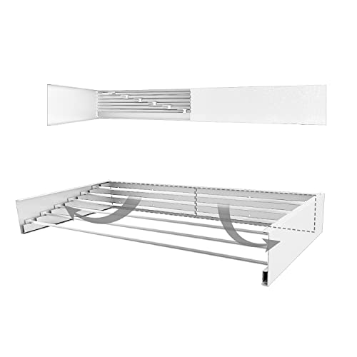 TCO ADVENTURES Invisible Wall Mounted Drying Rack | an Elegant Wall-Mounted Hanger | Folding Stainless Steel Collapsible Space Saver with 236.22 inches Drying Capacity (Signal White)