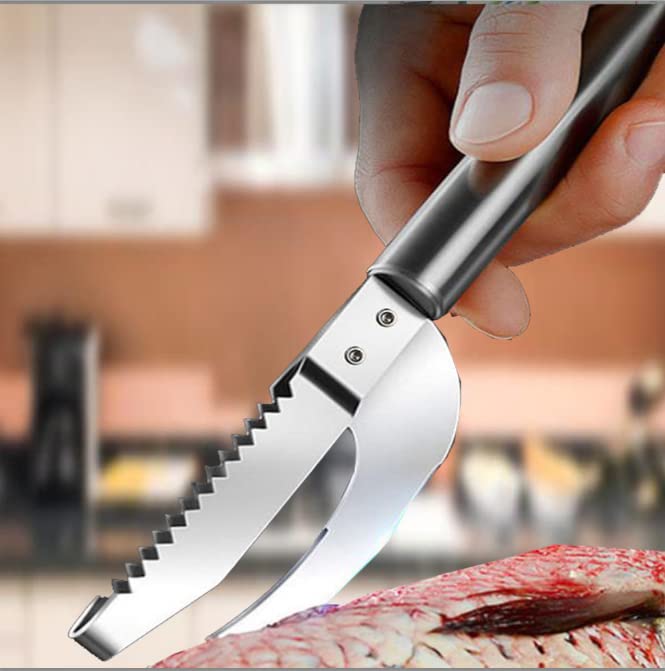 UnisonPet Fish Scaler Tool Fish Scale Knife Cut/Scrape/Dig 3-in-1 Multifunction Fish Scale Knife Fish Scale Remover Household Kitchen Fish Scale Tool