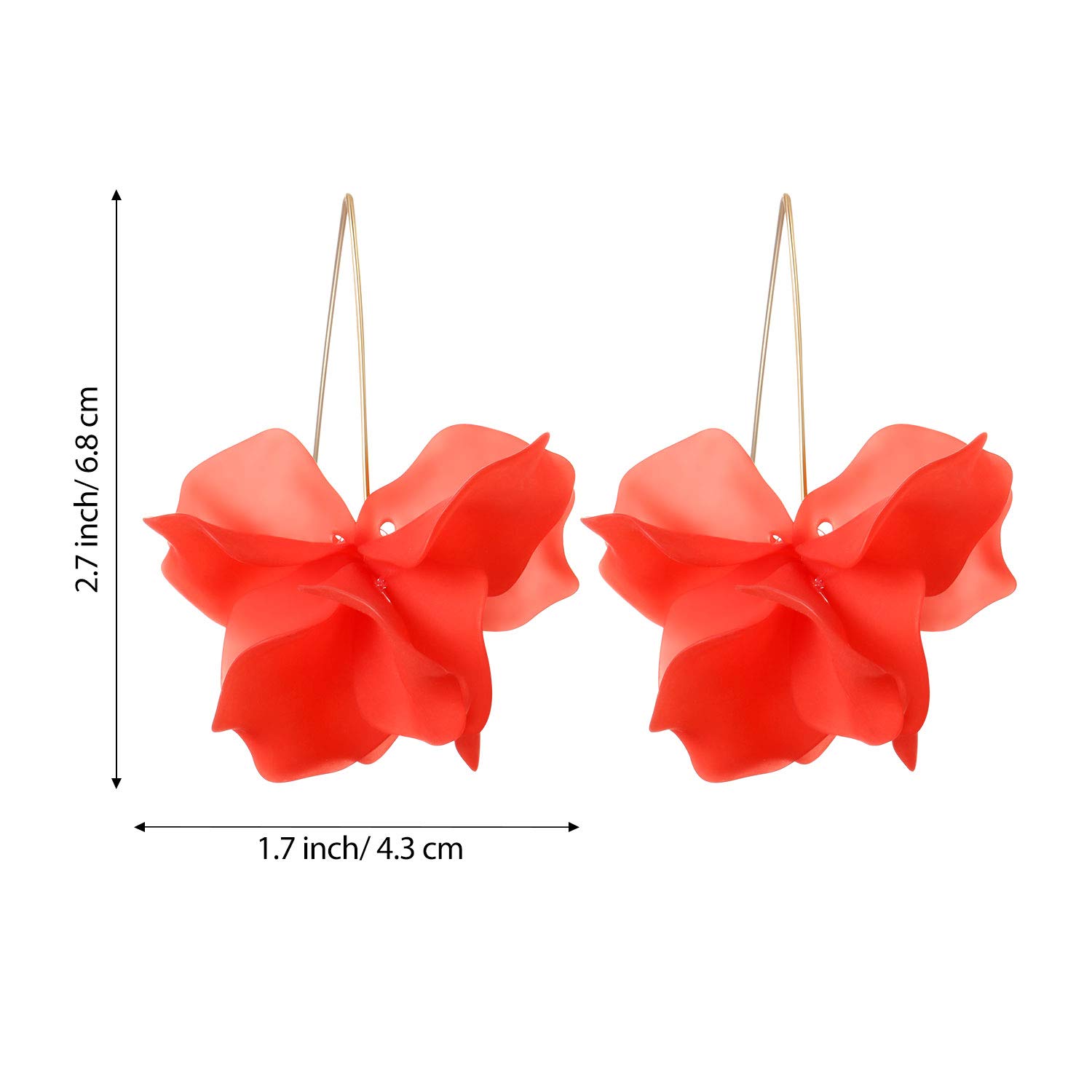 7 Pairs Flower Floral Earrings Flower Hoop Drop Earrings Acrylic Dangle Earrings for Women