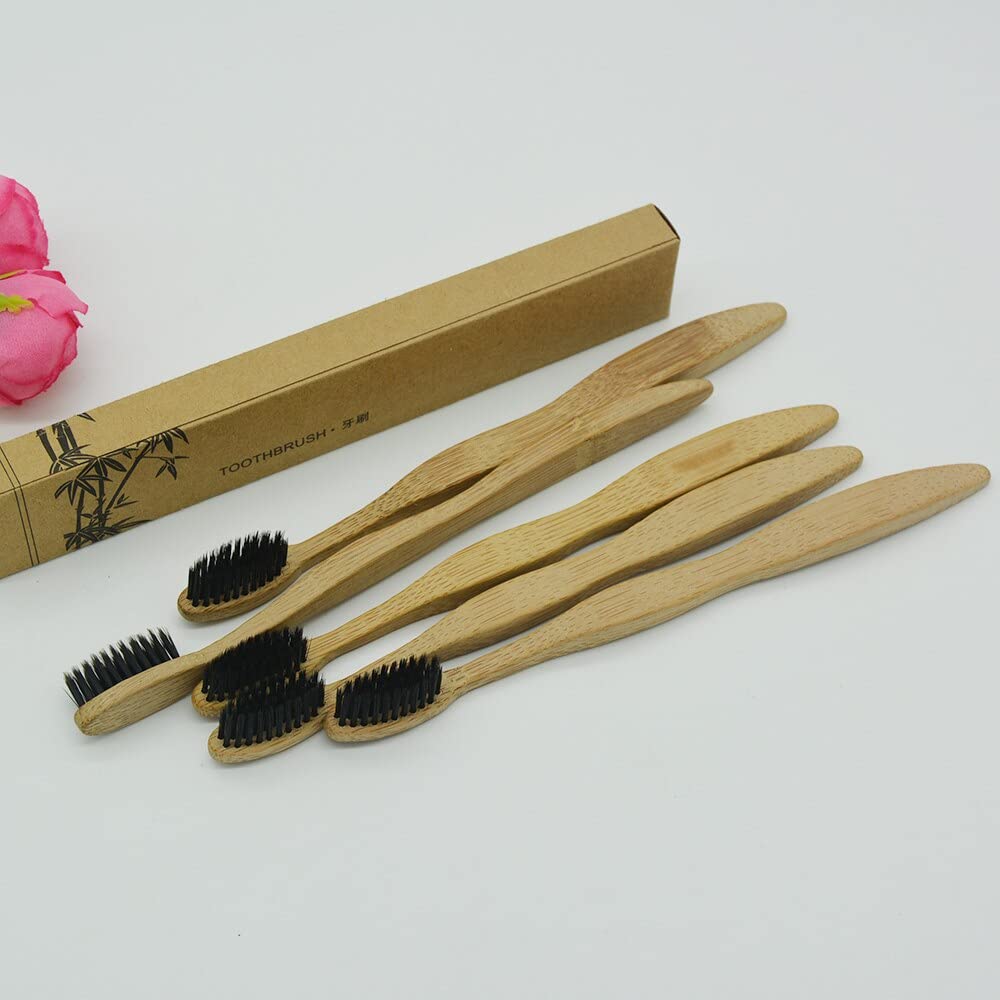 Bamboo Charcoal Toothbrush Teeth Whitening Organic Vegan Cruelty Free