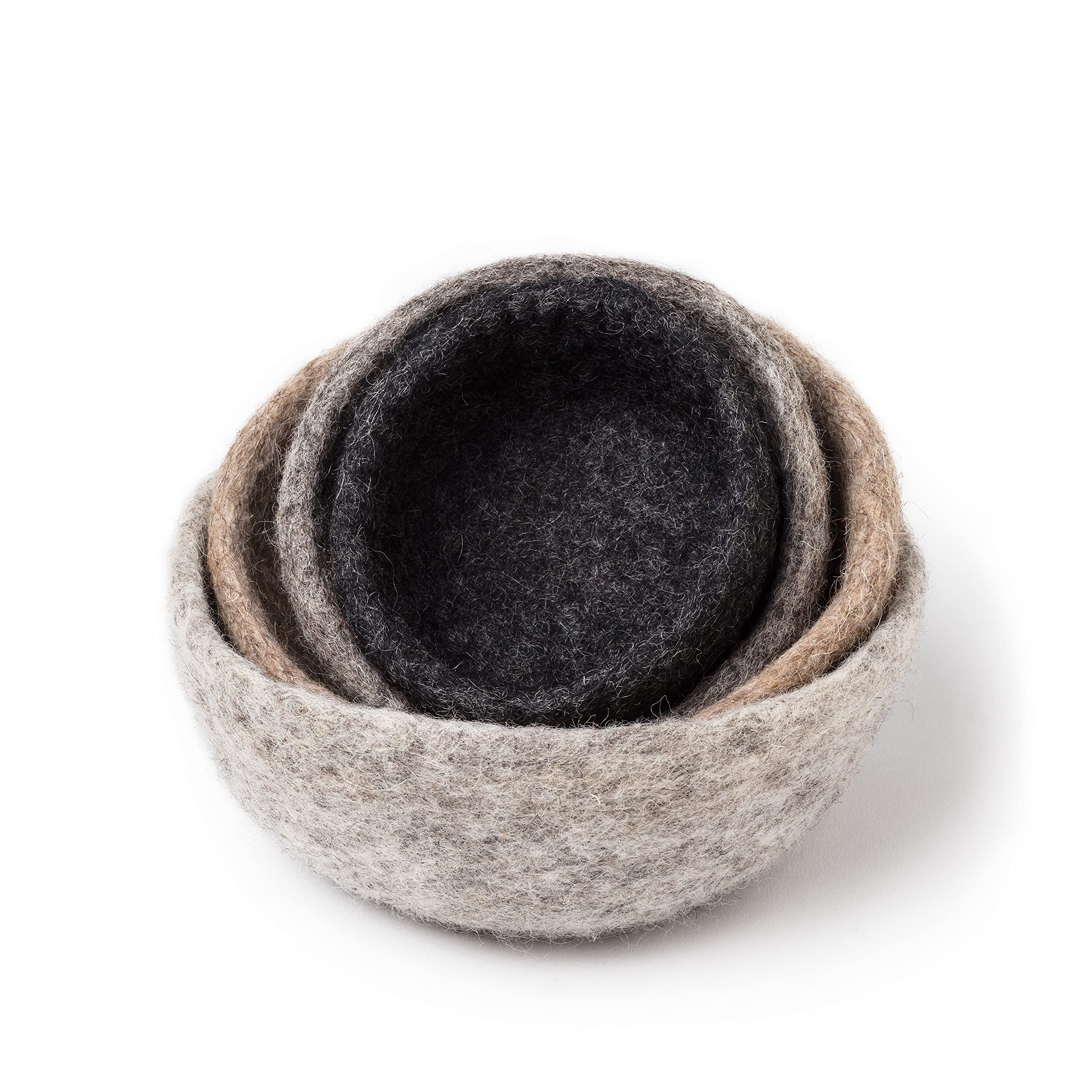 Abbott Collection 28-NEPAL-05-TAUPE Nesting Bowls. Set of 4, Taupe Mix
