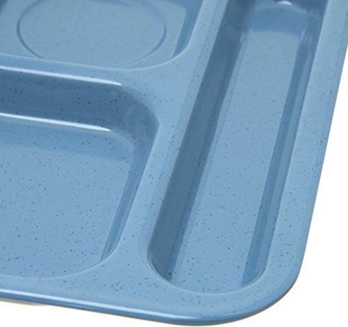 Carlisle FoodService Products Right-Hand Heavyweight 6-Compartment Melamine Tray 10" x 14" - Sandshade