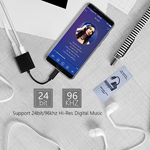 Mxcudu USB C to 3.5mm Headphone and Charger Adapter, 2 in 1 USB C to 3.5mm Aux Audio Jack with PD 60W Fast Charging Dongle Compatible with iPhone 15/15 Pro Max, Galaxy S24/S23/S22, Google Pixel 8/7/6