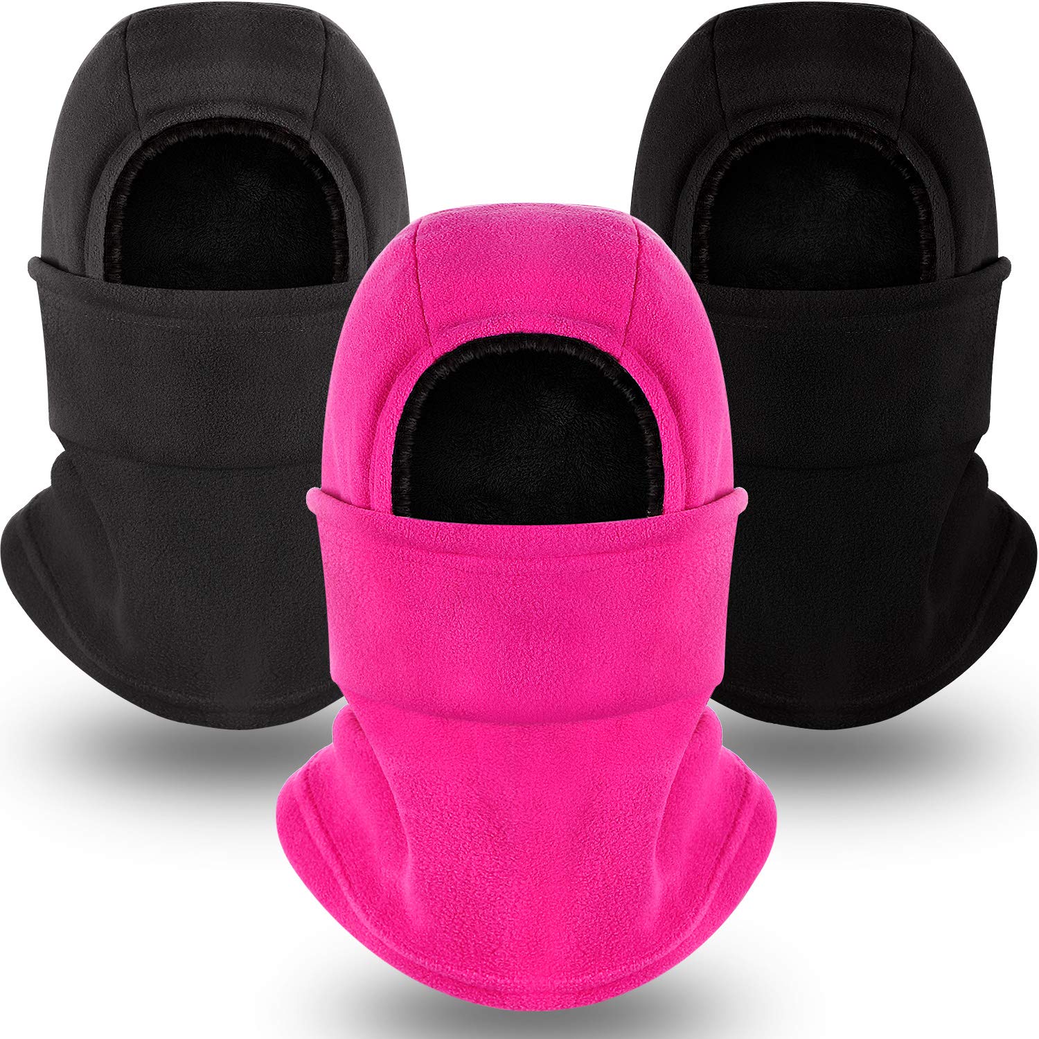 3 Pieces Balaclava Fleece Hat Ski Cold Weather Thick Face Cover Hat Winter Warm Windproof Adjustable Cycling Headwrap