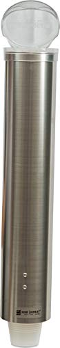 Carlisle FoodService Products C4150SS Stainless Steel Small Water Cup Dispenser with Hinged Flip Cap, 16" Length
