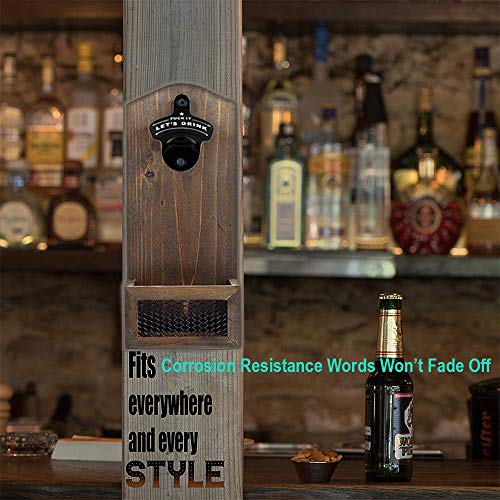 Bottle Opener Wall Mounted, Christmas Funny Wall Mount Bottle Opener for Men Dad Beer Lovers,Novelty Birthday Fathers Day with Mounting Screws Wall Anchors(1 Pack)