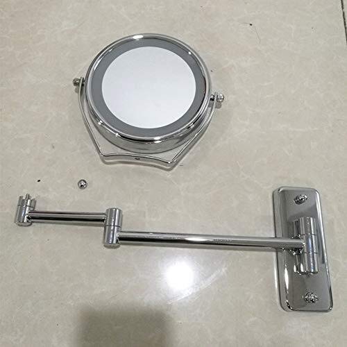KXA Bathroom Vanity Mirrors Illuminated Makeup Mirror Wall Mounted Makeup Mirror 7X Magnification 8'' Two-Sided Swivel Extendable Bathroom Mirror Shaving Mirrors Nickel Finish Makeup Mirror