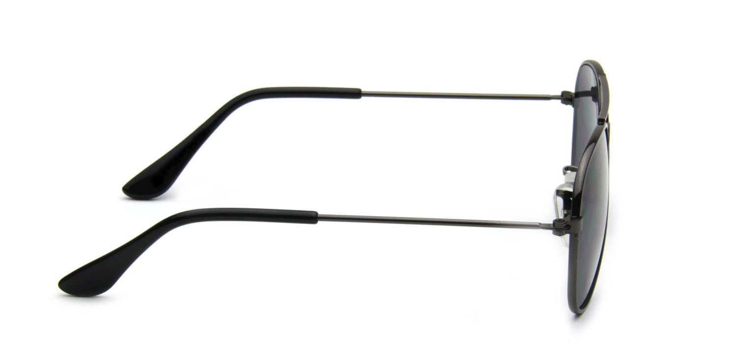 Baby Boy Girl Classic Aviator Style Retro Metal Sunglasses (Gun Metal/Black Lens 6-18 Months)