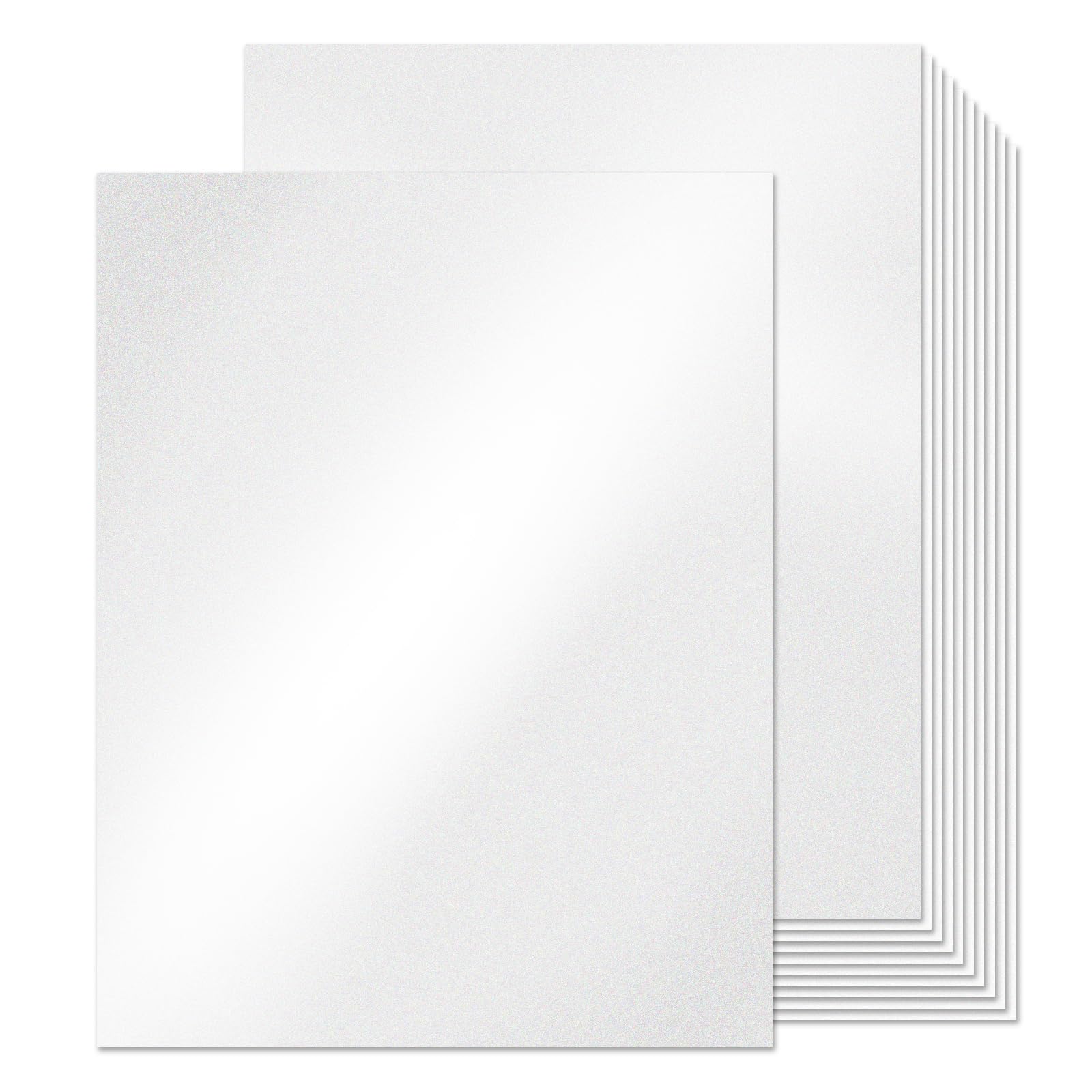 50 Sheets White Shimmer Cardstock 8.5" x 11"Glossy Cardstock,250Gsm/92 lb Shiny White Paper,White Metallic Cardstock,Card Stock Printer Paper for Invitations,Card Making,DIY Craft