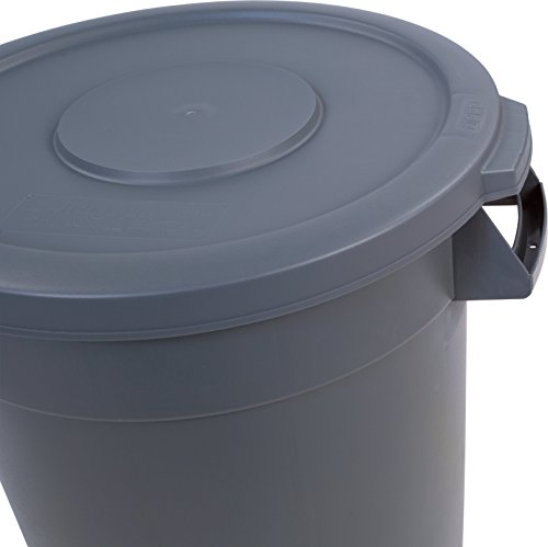 CFS 34101123 Bronco Polyethylene Round Lid, 16.13" Overall Diameter x 2.13" Height, Gray, For 10 Gallon Containers (Case of 6)