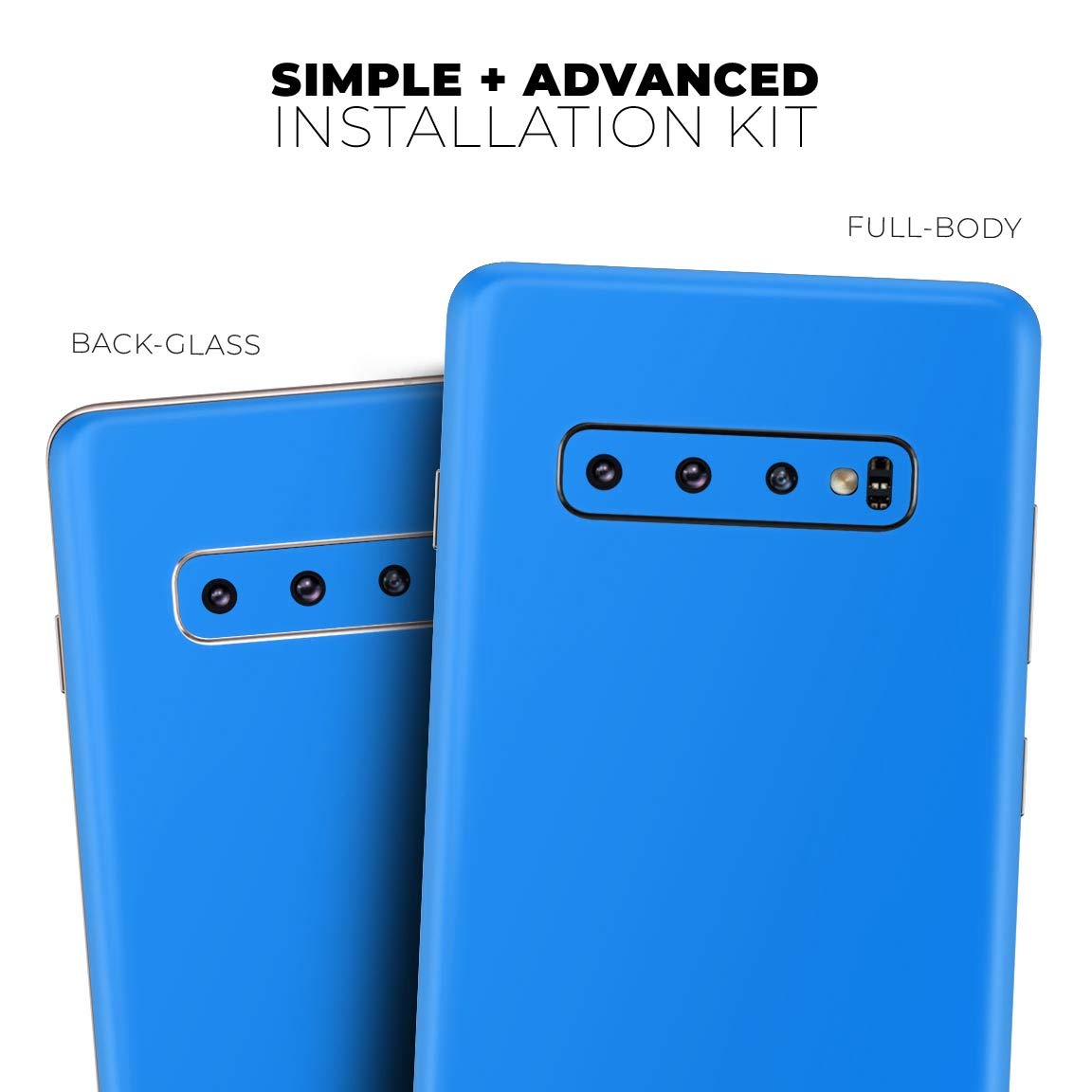 DesignSkinz Solid Blue Protective Vinyl Decal Wrap Skin Cover Compatible with The Samsung Galaxy S20 (Screen Trim & Back Glass Skin)