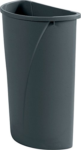 CFS 34302123 Centurian Half Round Waste Container Trash Can Only, 21 Gallon, Gray