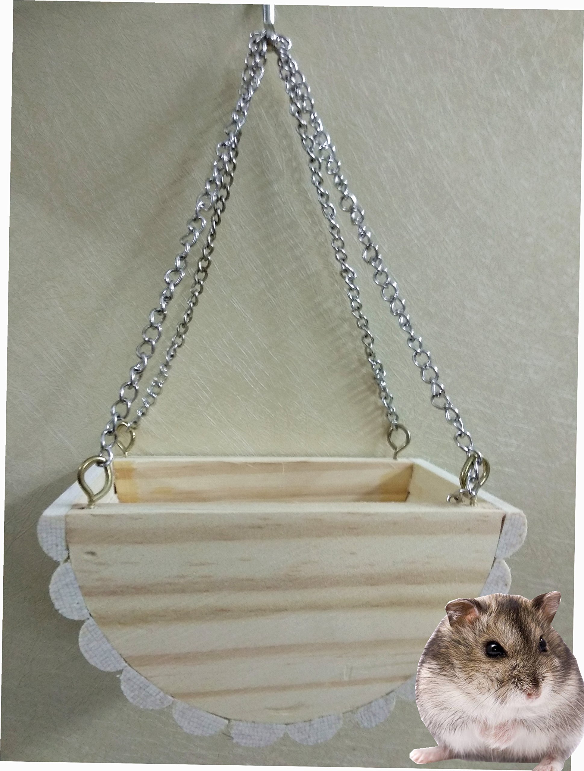 Hypeety Wooden Hamster Swing Toy for Dwarf Hamster Gerbil Rat Mouse Mice Small Animla Cage Perch StandToy