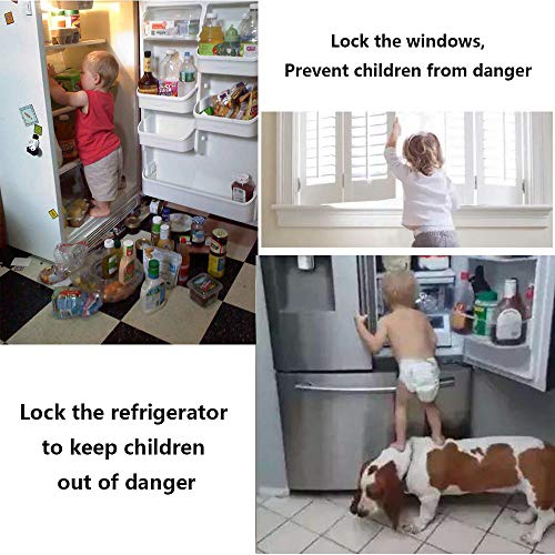 Refrigerator Door Locks, Fridge Lock with Keys, File Drawer and Child Safety Cabinet Lock with Strong Adhesive