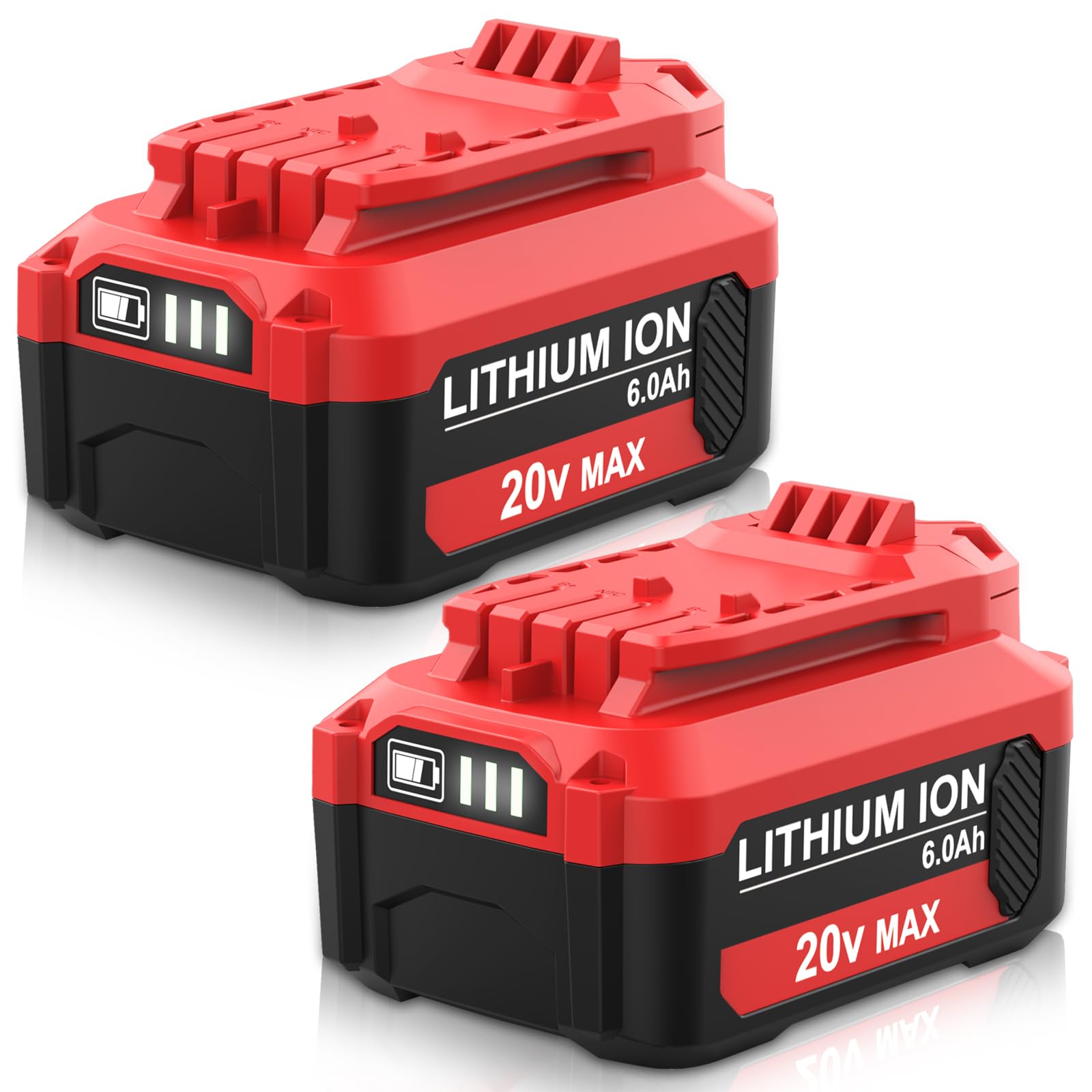 2Packs 6.0Ah 20 Volt DCB206 Lithium-ion Replacement Battery