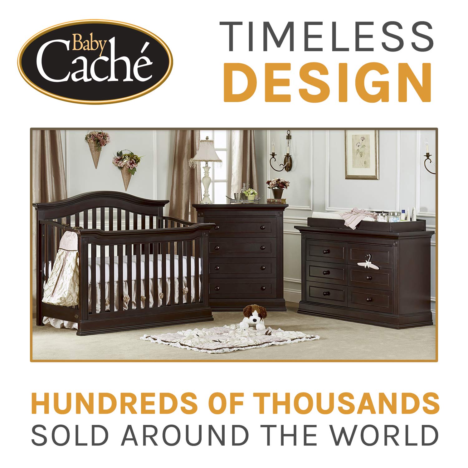 Baby Cache Natural Hardwood Changing Station Table Topper | Montana Collection | Espresso