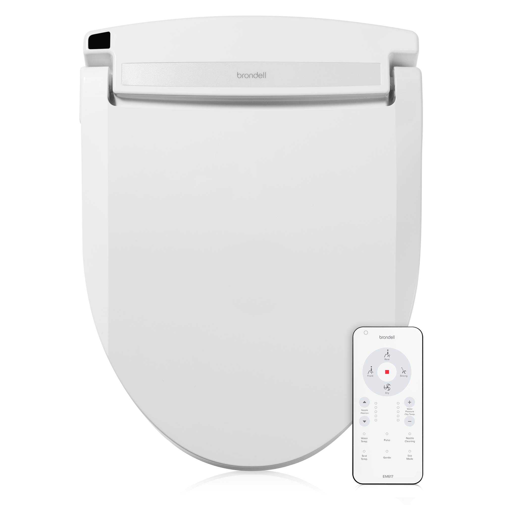 Brondell EM617 Swash Elongated Electronic Bidet Seat, Fits Elongated Toilets, White